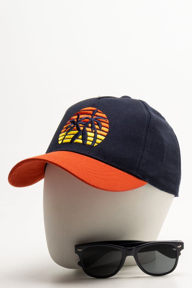 Palm Tree Peak Cap And Suglasses Set Navy | Accessories | Ackermans