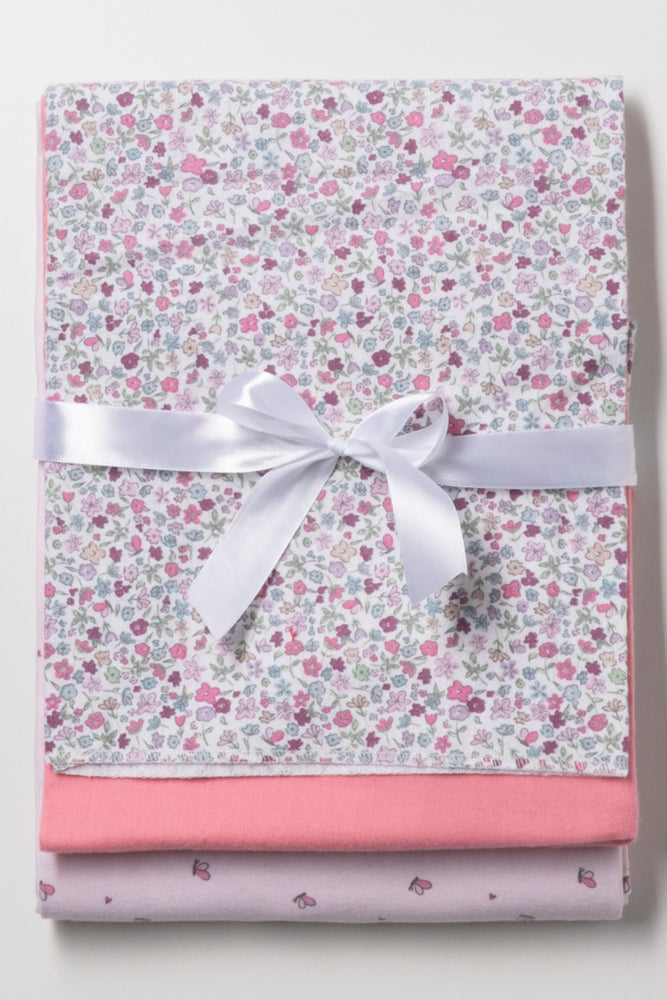 3 Pack Receiver Blankets Pink | Baby Bedroom | Ackermans